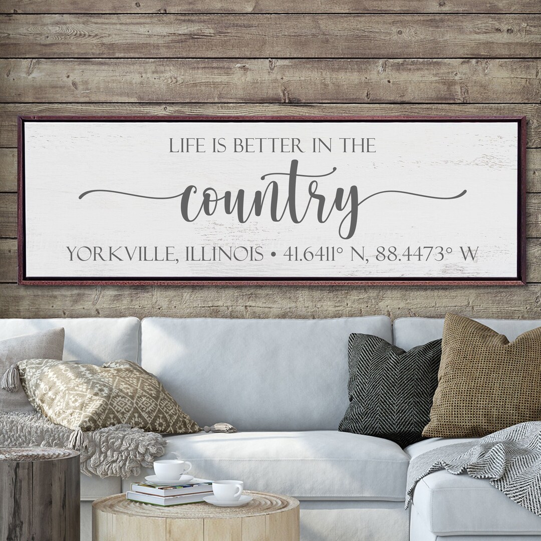 Custom Country House Sign, Life is Better in the Country, Personalized ...