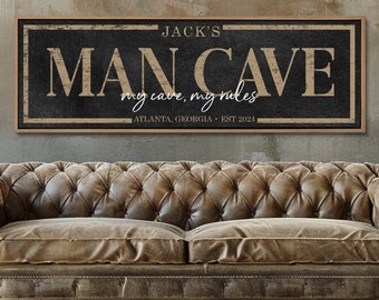 Personalized Man Cave Sign Custom Man Cave Name Sign for Bar Game Poker ...