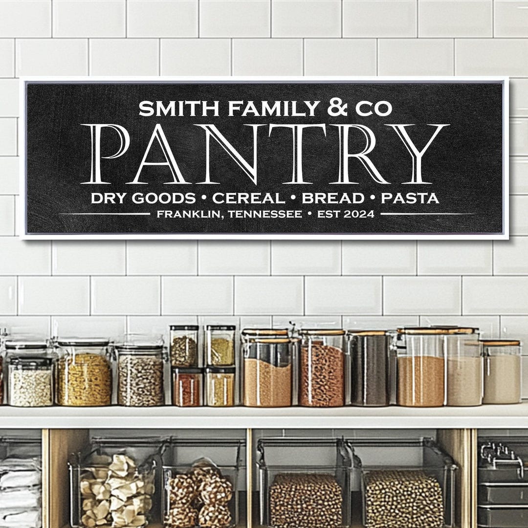 Personalized Farmhouse Pantry Sign, Custom Family Name, Established ...