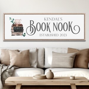 Book Lovers Gift, Personalized Book Nook Sign, Personalized Library ...