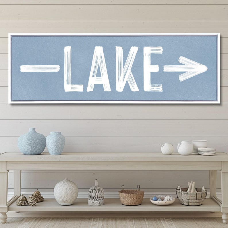 Lake House Sign With Arrow: Farmhouse Wall Decor - Etsy