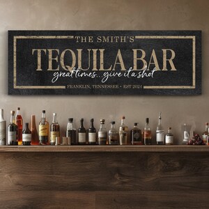 Personalized Tequila Bar Sign, Home Tequila Bar Decor, Tequila Bar Wall ...