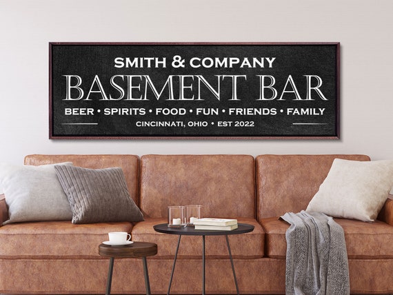 Personalized Basement Bar Sign Custom Basement Bar Sign Home - Etsy