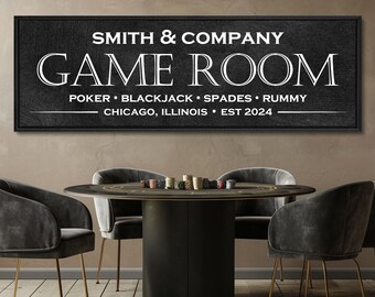 Personalized Family Game Room Sign Modern Farmhouse Wall Decor Custom ...