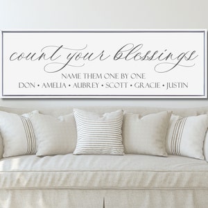 Count Your Blessings Sign, Name Them One by One, Personalized Decor - Etsy