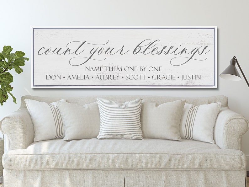 Count Your Blessings Sign Name Them One by One Personalized - Etsy