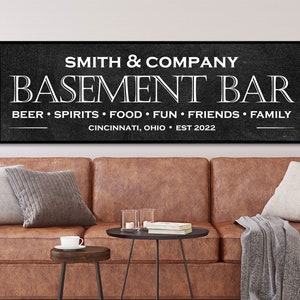 Personalized Basement Bar Sign, Custom Basement Bar Sign, Home Bar ...