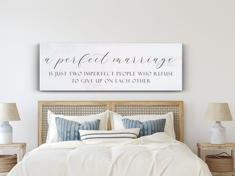 Master Bedroom Sign A Perfect Marriage Sign Above the Bed | Etsy