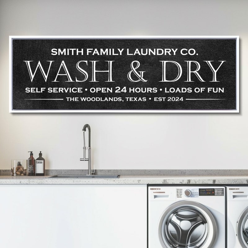 Wash and Dry Sign - Etsy