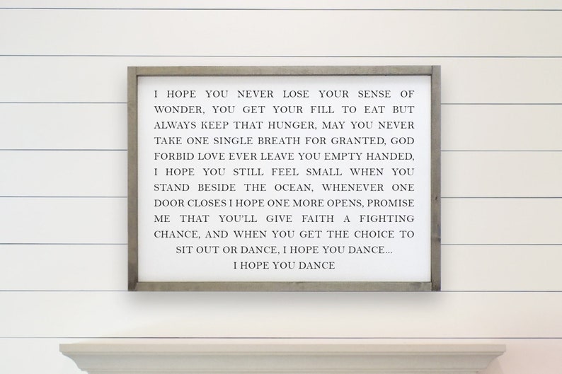 I Hope You Dance Lyrics Wood Sign Lee Ann Womack Sign Etsy