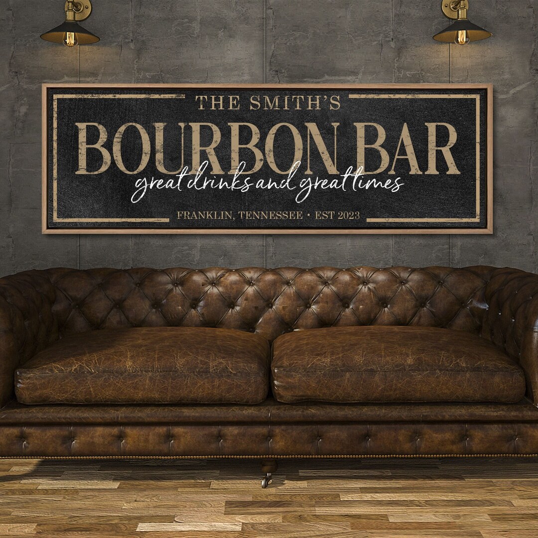 Custom Bourbon Bar Sign, Personalized Bourbon Bar Sign, Personalized ...
