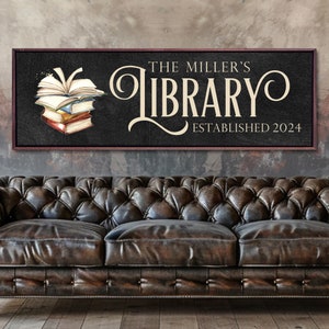 Personalized Library Sign, Home Library Sign, Personalized Decor - Etsy