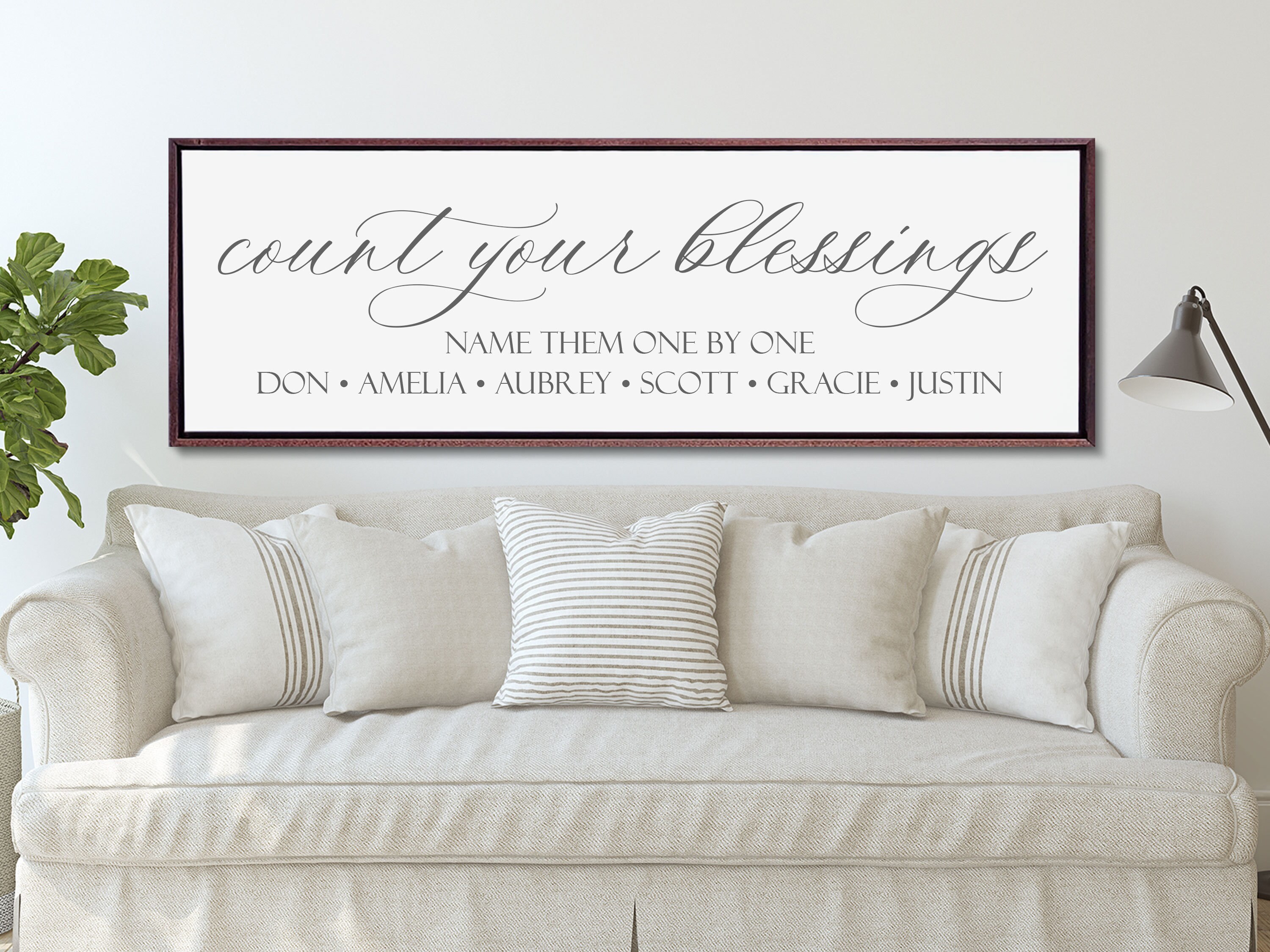 Count Your Blessings Sign Name Them One by One Personalized | Etsy
