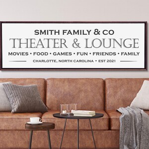 Custom Home Theater Sign, Personalized Home Theater and Lounge Sign ...