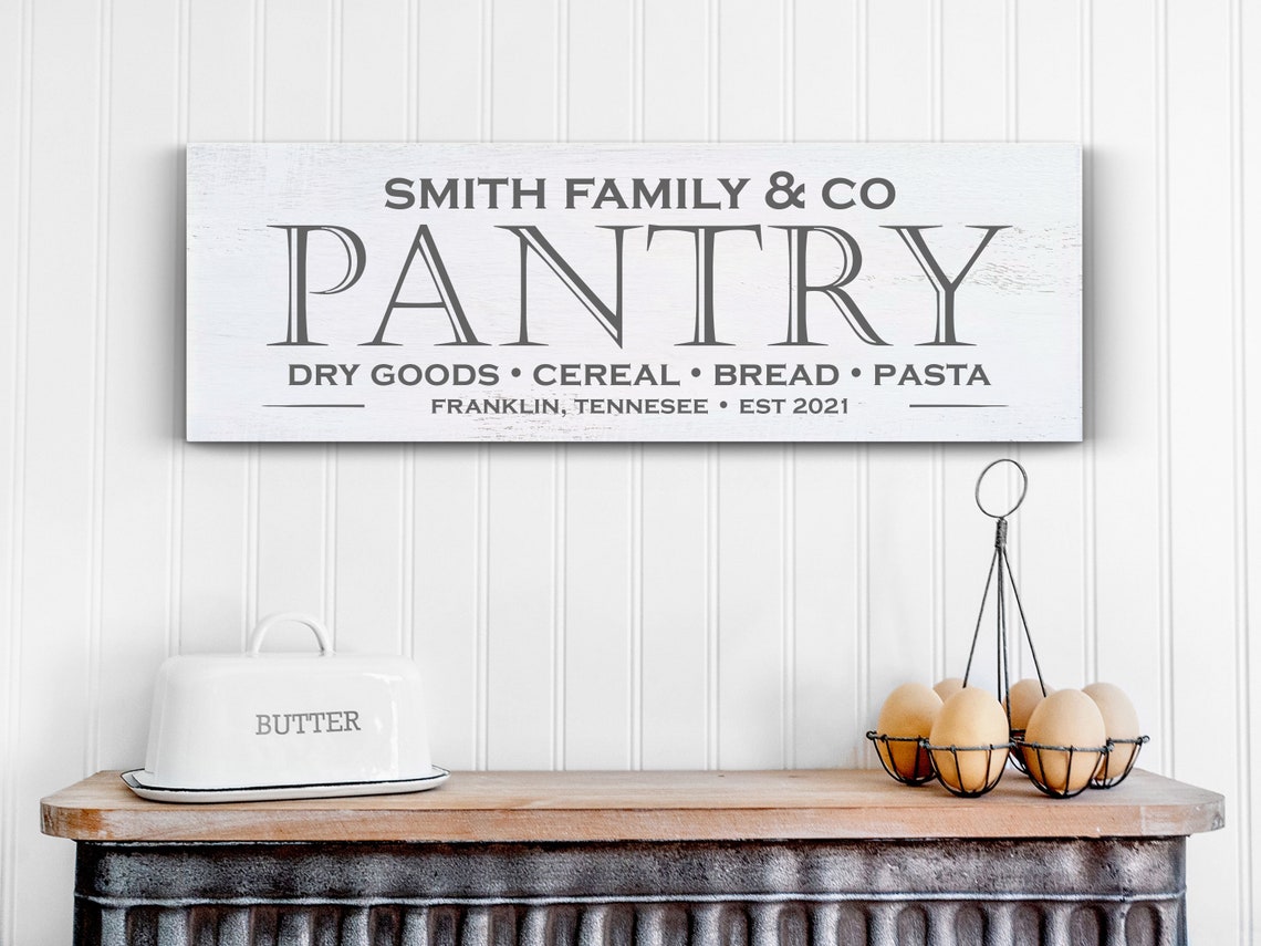 Pantry Sign Personalized Pantry Sign Kitchen Wall Decor | Etsy