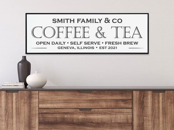 Custom Coffee and Tea Sign Personalized Coffee and Tea Sign | Etsy