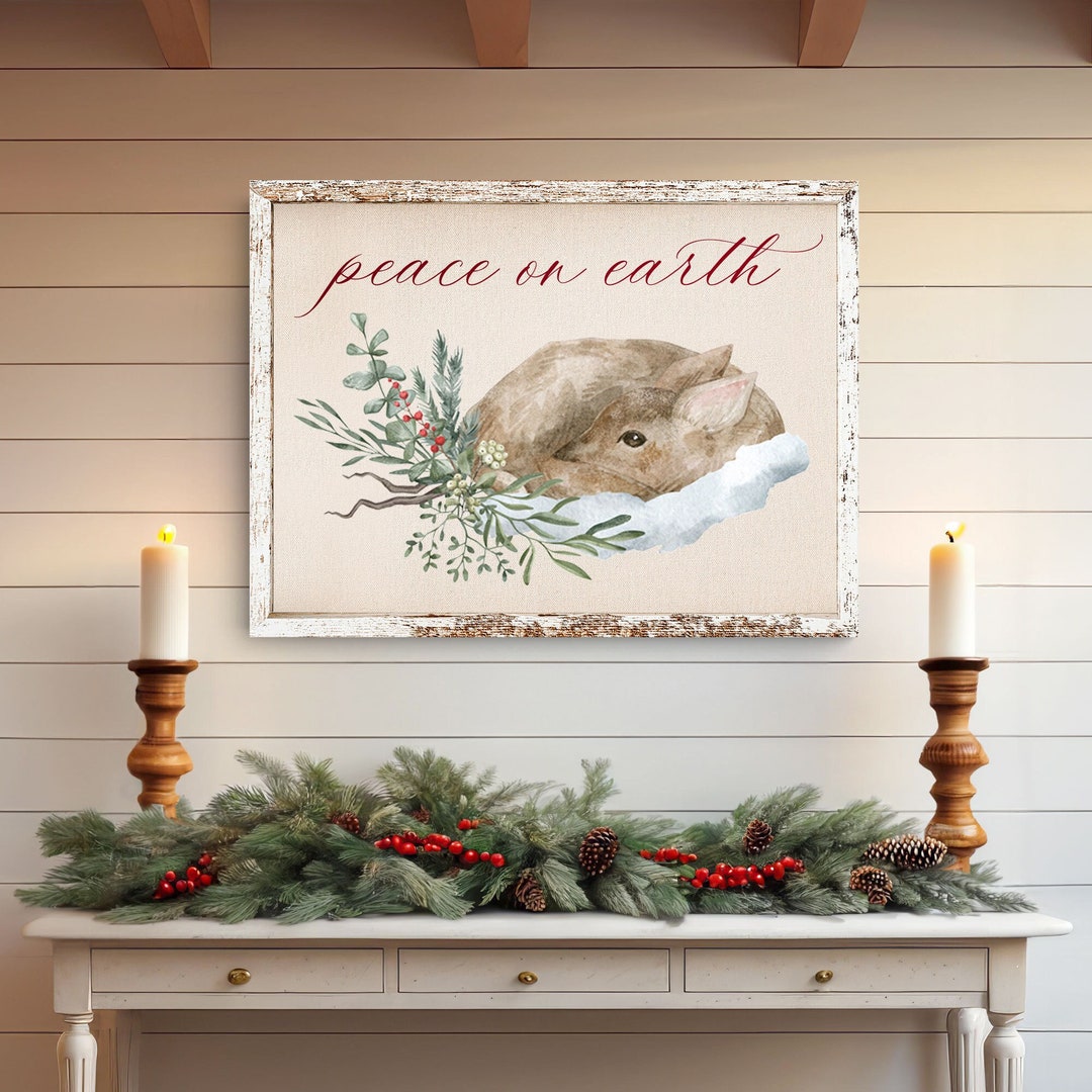 Peace on Earth, Rustic Christmas Sign, Christmas Mantel Decor - Etsy