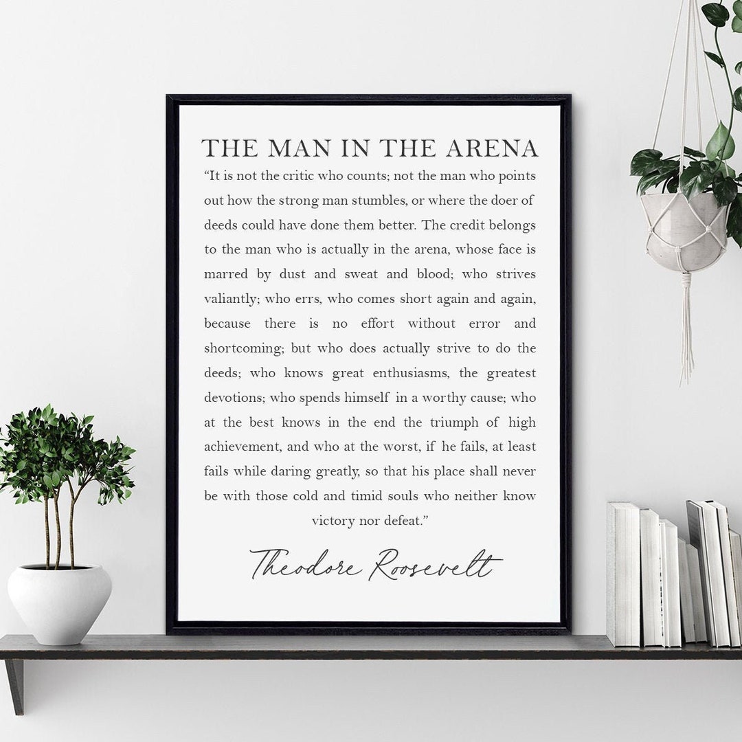 Man in the Arena Sign - Etsy