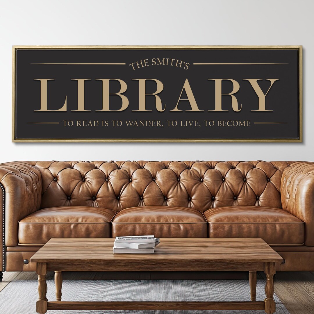 Personalized Library Sign for Home - Etsy
