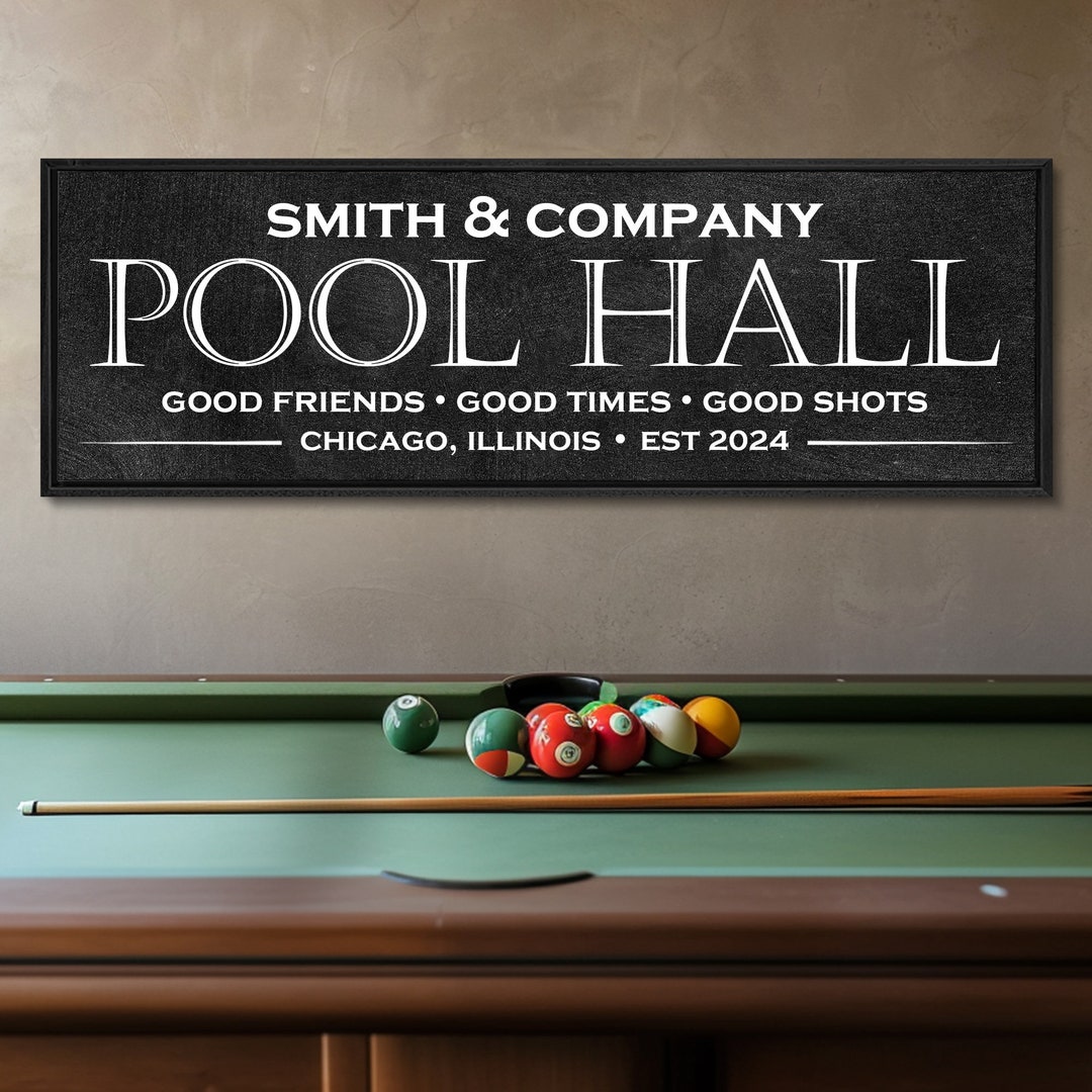 Custom Pool Hall Sign, Personalized Pool Hall Sign, Personalized ...