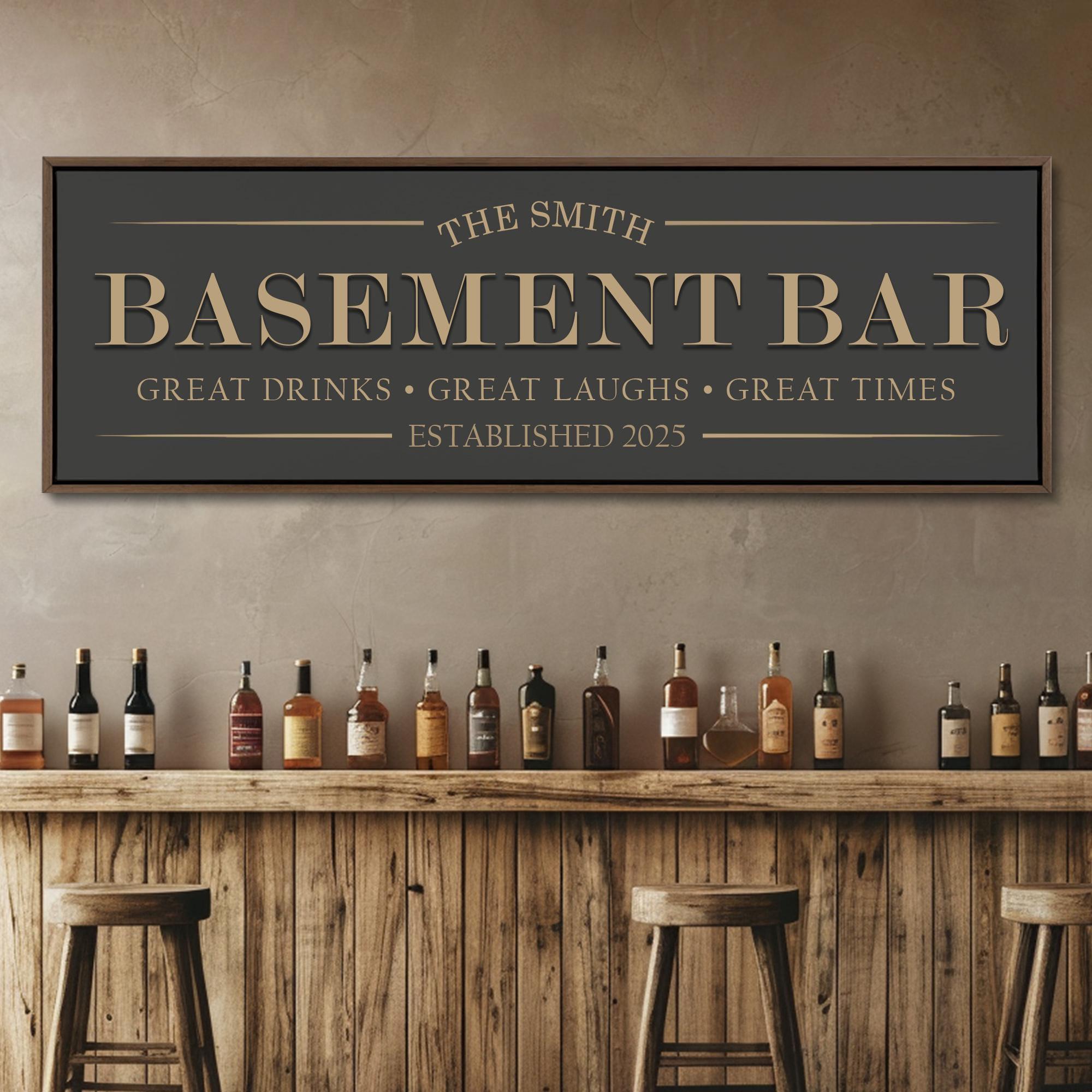 Modern Basement Bar Sign, Home Bar Decor, Canvas Print - Etsy