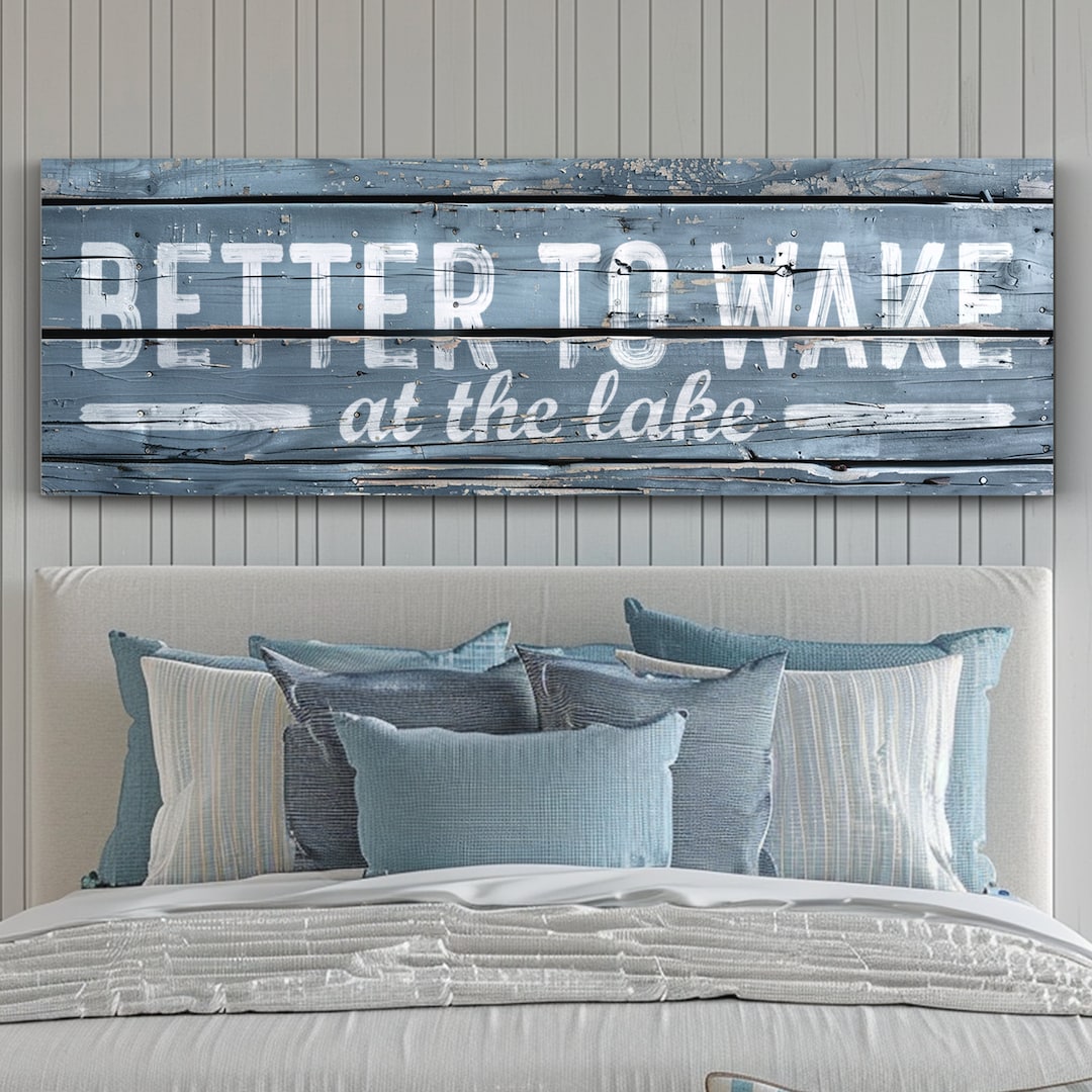 Lake House Canvas Sign: Rustic Nautical Decor - Etsy