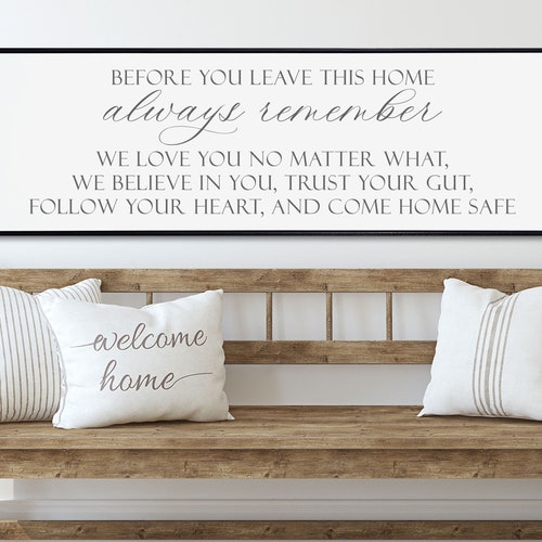 Before You Leave This Home Sign Sign for Entryway - Etsy