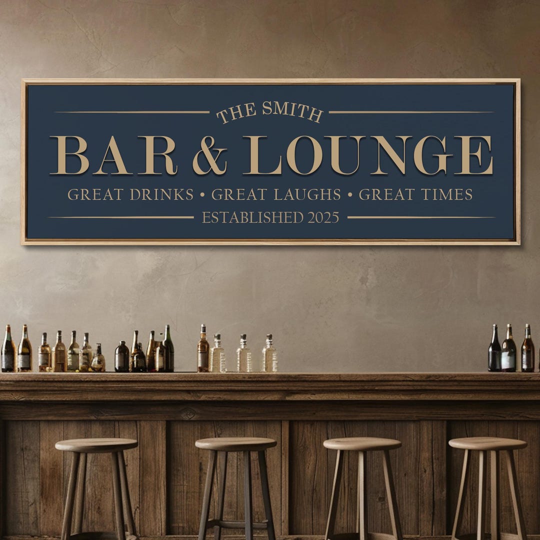 Modern Bar and Lounge Sign for Home Bar - Etsy