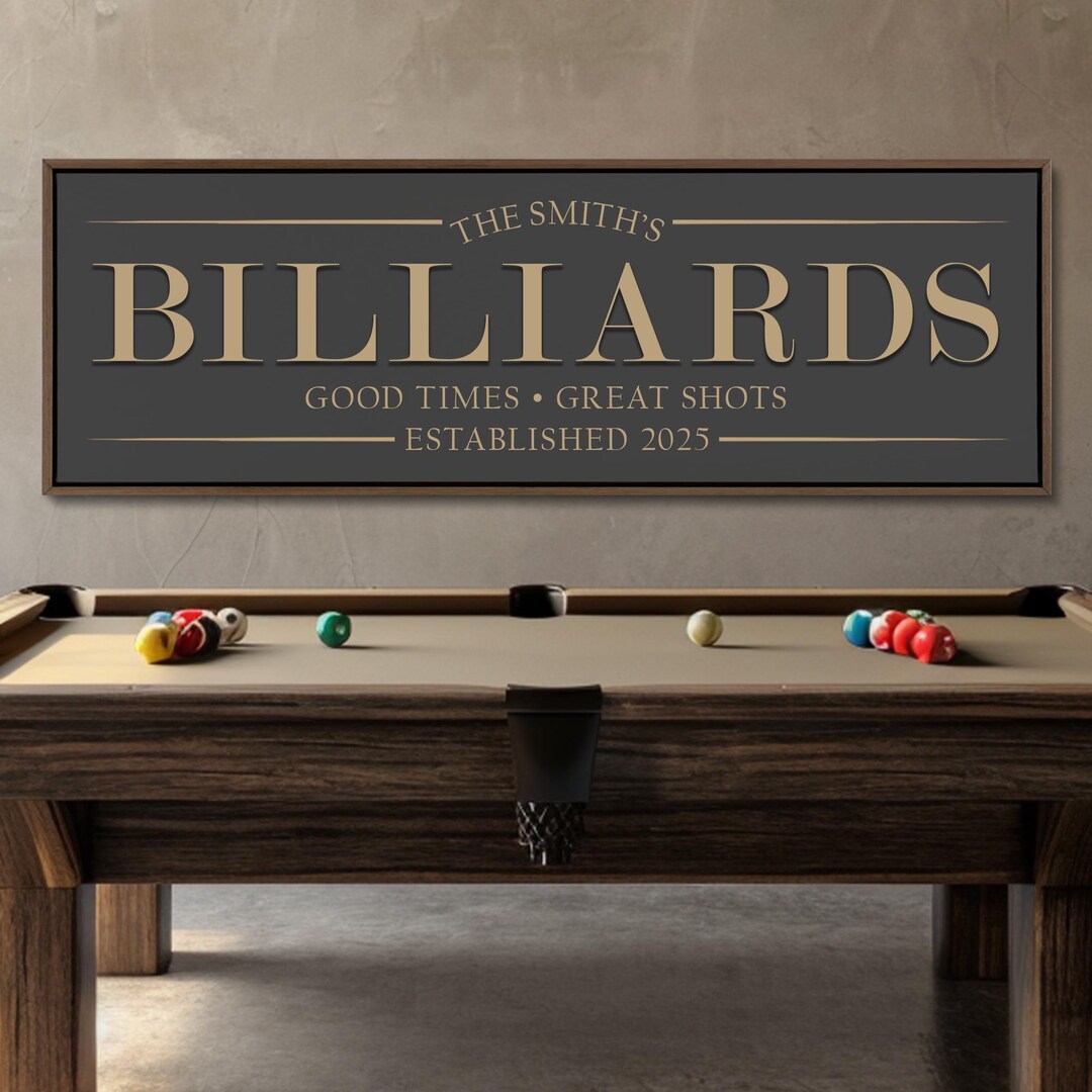 Personalized Billiards Sign for Home Billiards Room - Etsy