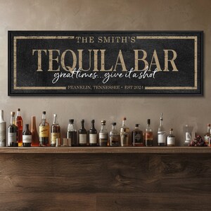 Personalized Tequila Bar Sign, Home Tequila Bar Decor, Tequila Bar Wall ...