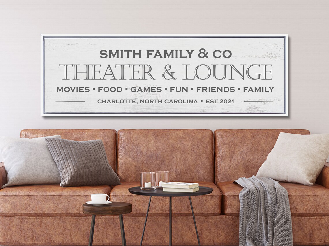Custom Home Theater Sign Personalized Home Theater and Lounge - Etsy