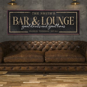 Custom Bar and Lounge Sign, Personalized Bar and Lounge Sign, Home Bar ...