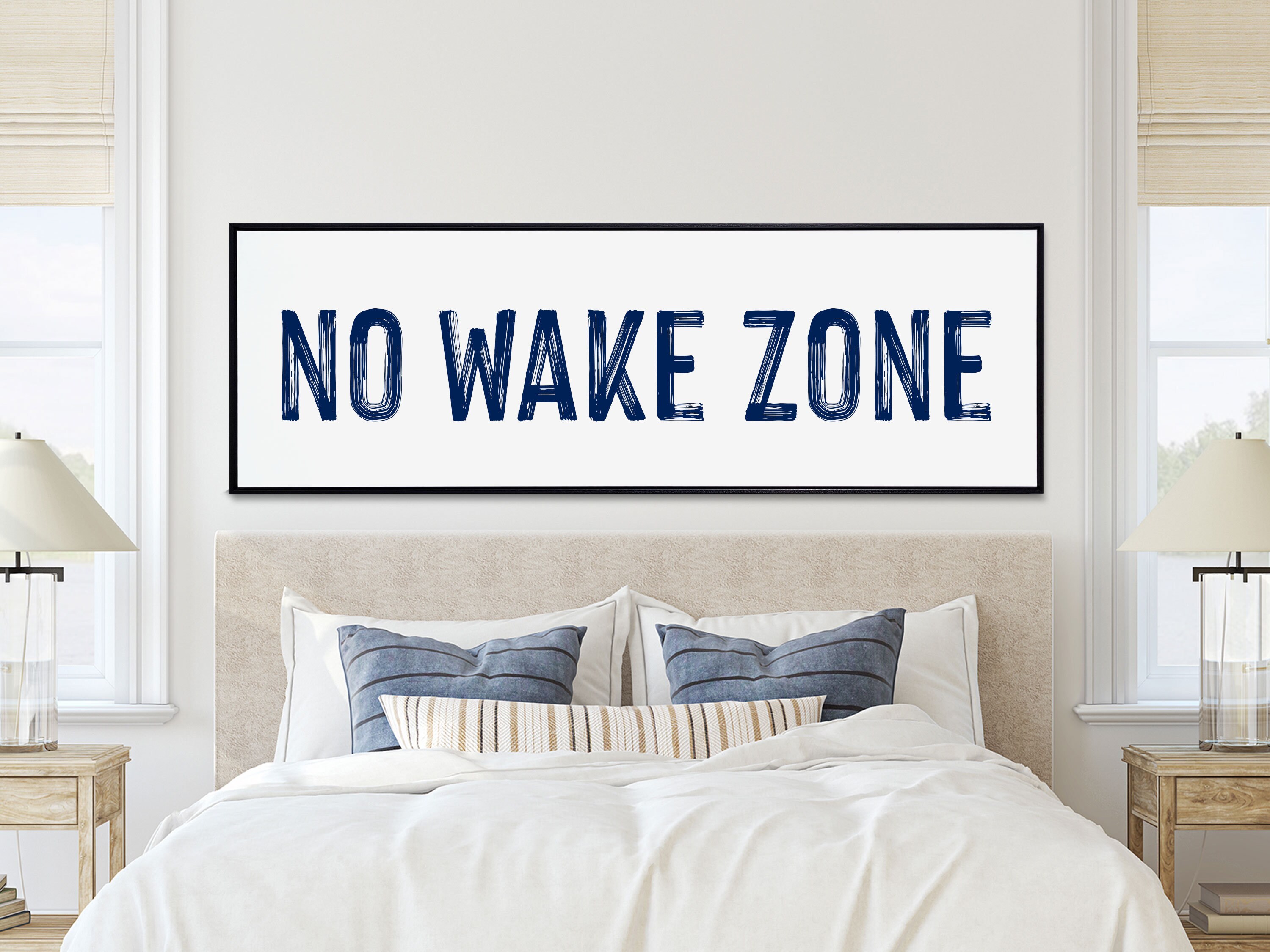 No Wake Zone Sign Sign Above Bed for Lake House | Etsy