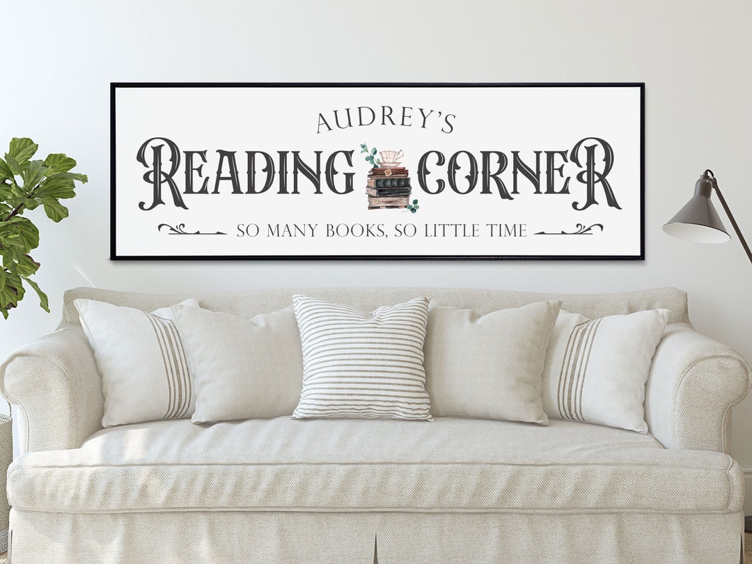 Custom Reading Corner Sign Custom Library Sign Home Library - Etsy