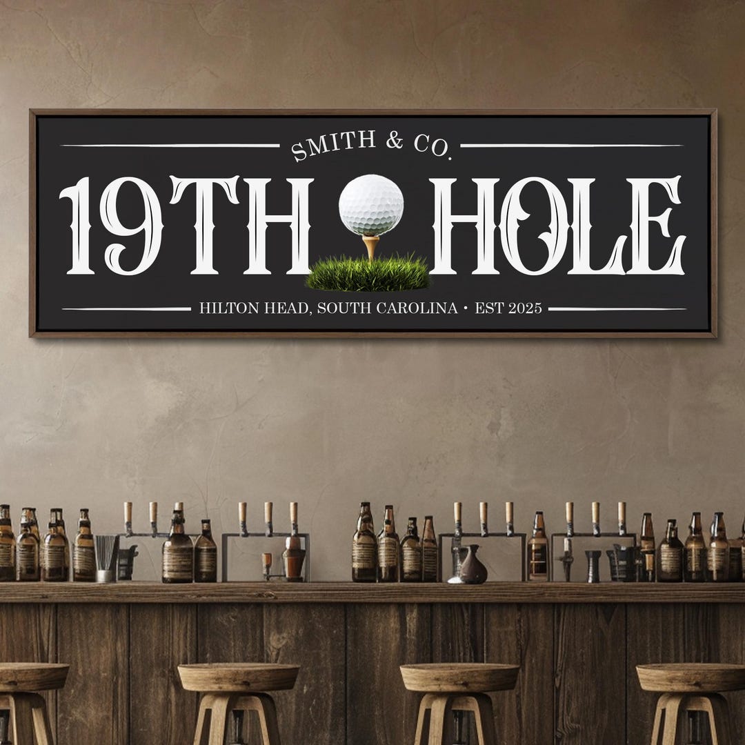 Custom 19th Hole Bar Sign: Personalized Golf Decor - Etsy