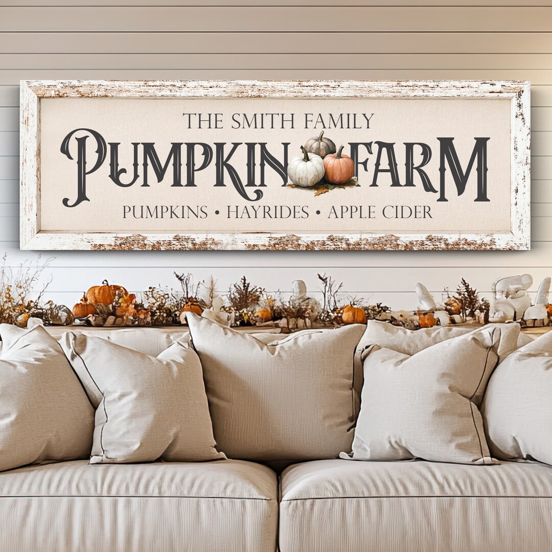 Custom Pumpkin Farm Sign, Personalized Fall Sign, Autumn Wall Decor - Etsy
