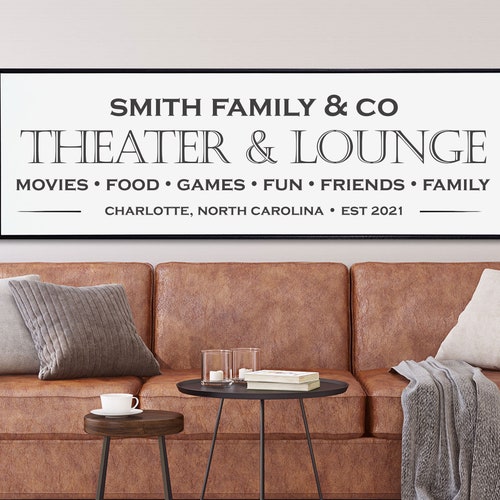 Custom Theater and Lounge Sign Personalized Theater Sign - Etsy