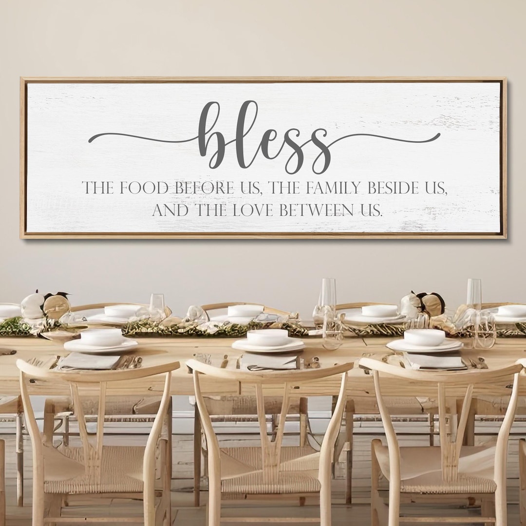 Bless the Food Dining Room Sign: Farmhouse Decor - Etsy
