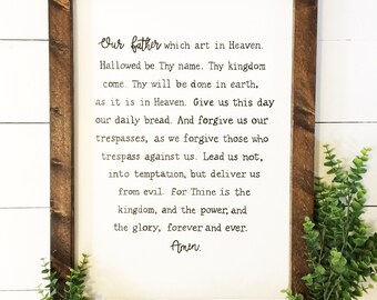 Lords prayer sign | Etsy