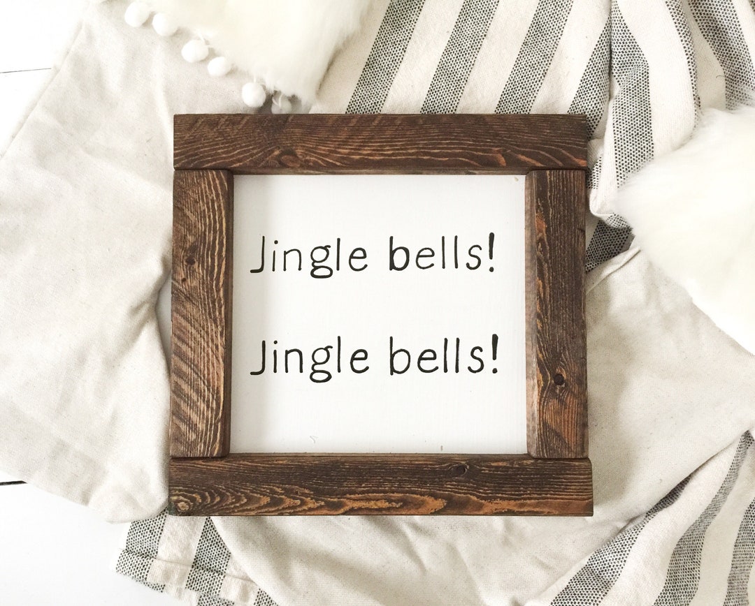Jingle Bells Jingle Bells Sign. White Sign With Bold Black - Etsy