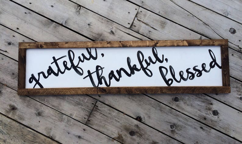 Large Grateful Thankful Blessed Sign. Horizontal Sign - Etsy