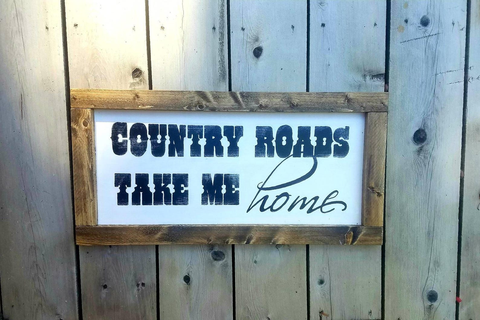 Country Roads Take Me Home Sign. Horizontal 2 Ft by 1 Ft Sign. | Etsy
