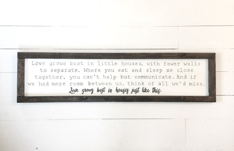 Love Grows Best in Little Houses Sign. Large Horizontal 4 Ft - Etsy