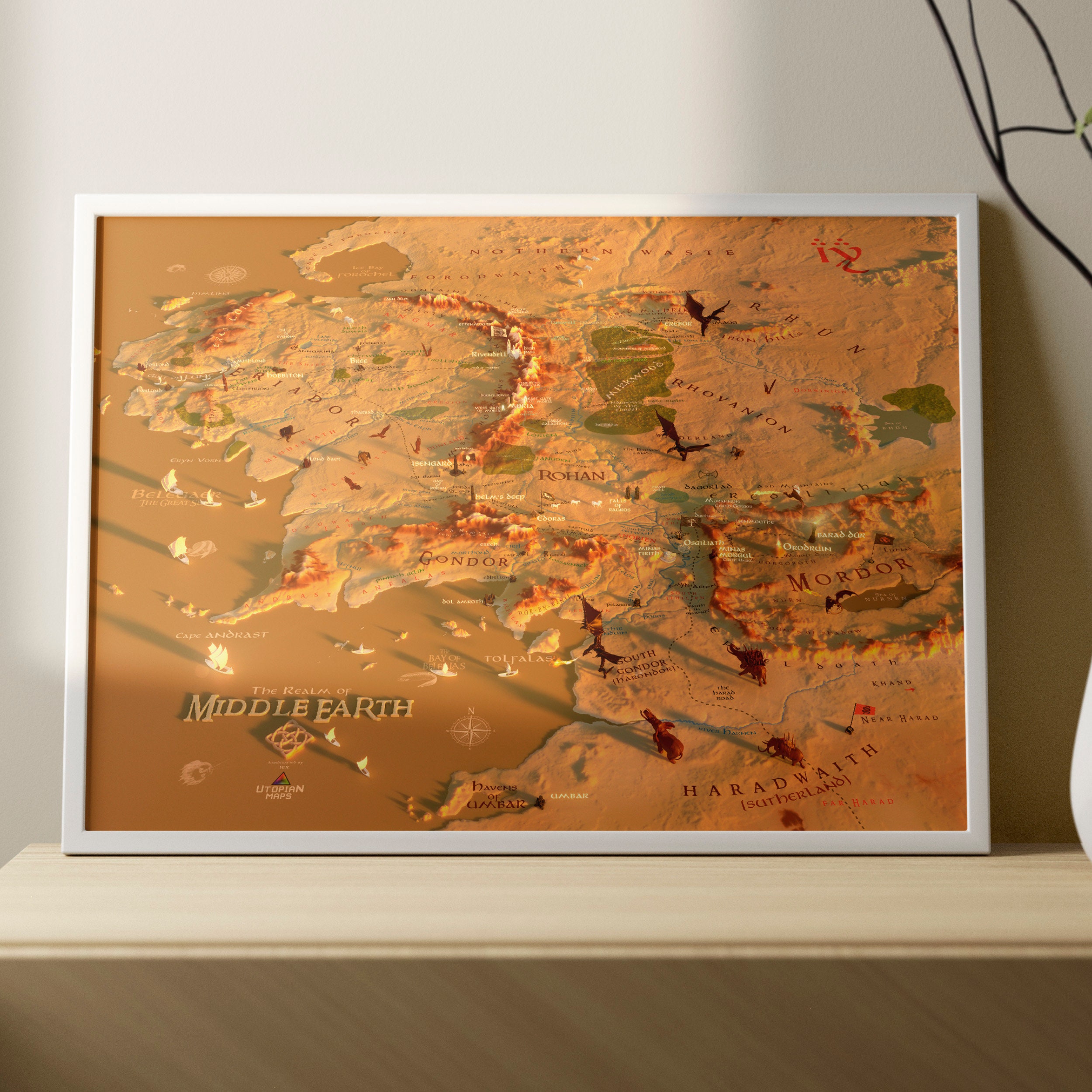 detailed middle earth map tolkien