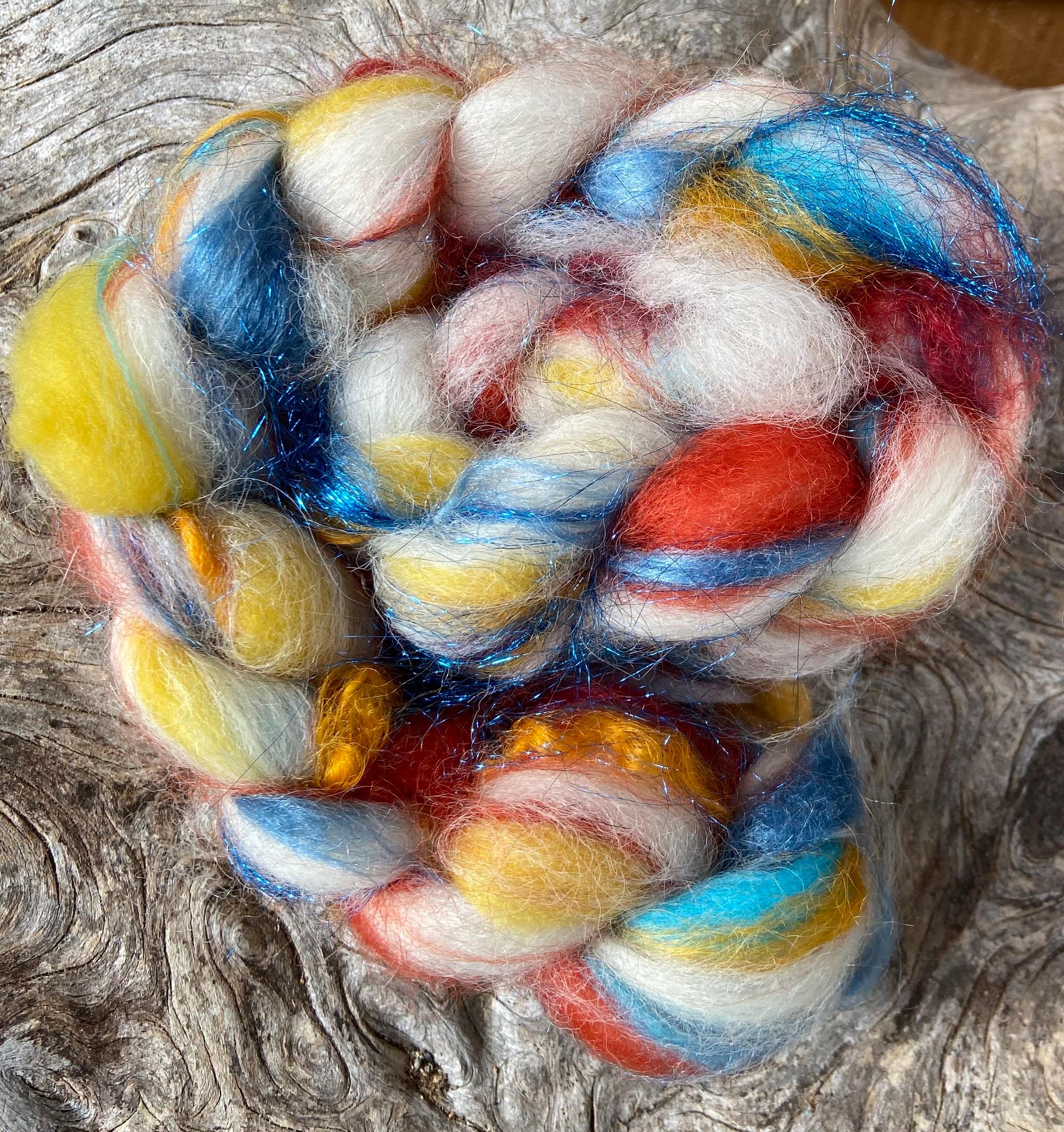 Naturally Dyed Art Braid 'the Big Bang' (phatfiber), Wool Roving Braid ...