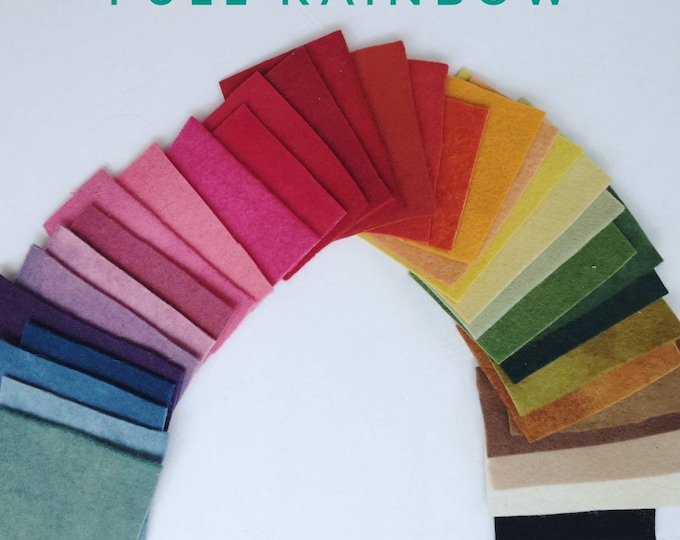 All-naturally Dyed Wool Felt Patches Mix (large), Rainbow Felt Mix ...