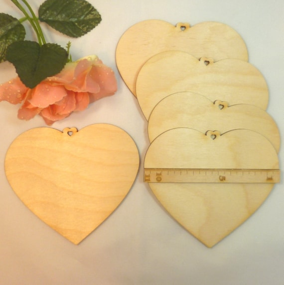 Hearts 5 pieces with heart hole EHH size selectable 6 cm 8 cm | Etsy