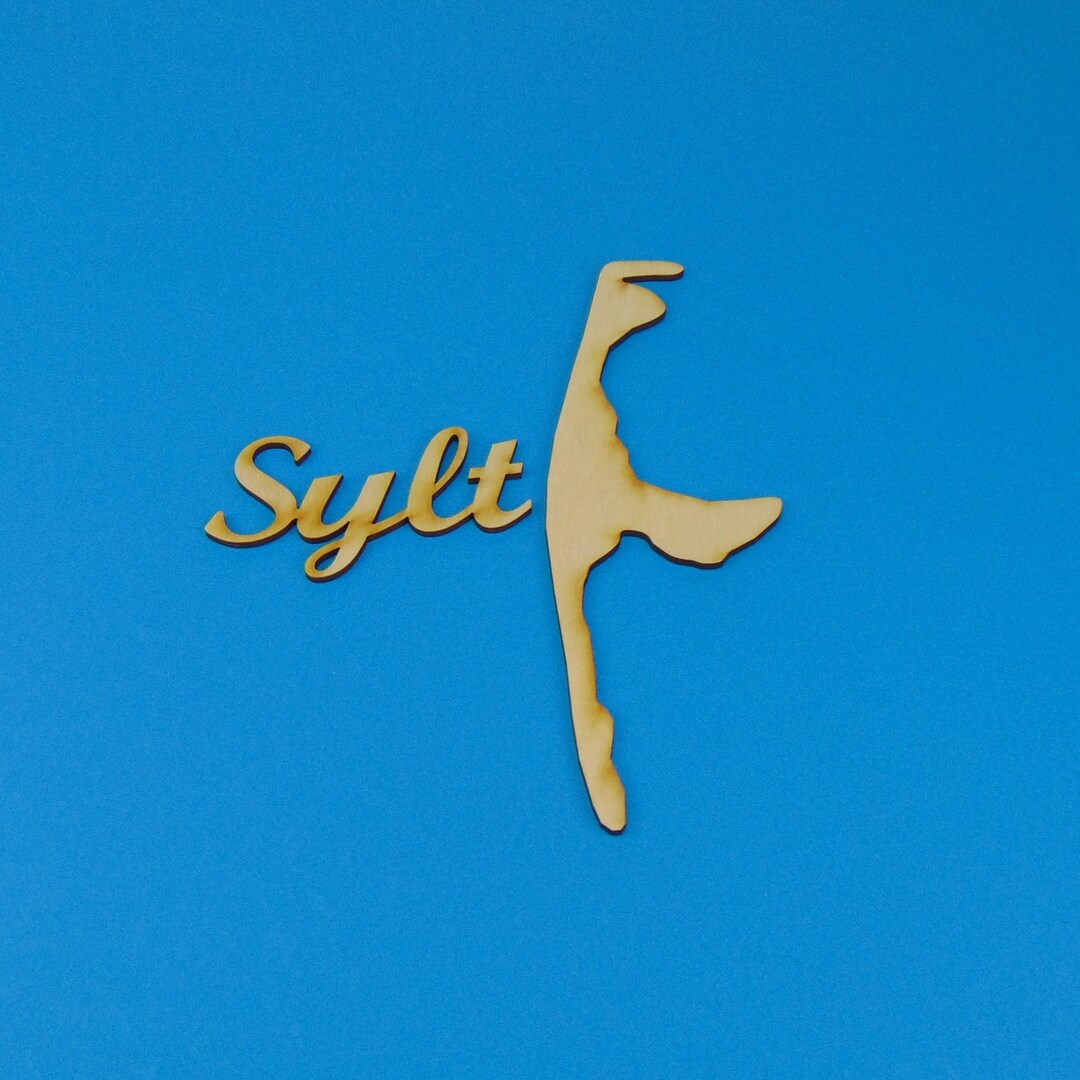 Sylt Schriftzug und Grundriss Insel Sylt aus Holz zum Basteln ...