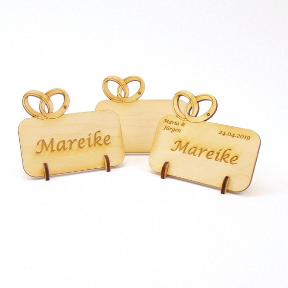 Place Card Name Plate Wedding Double Wedding Rings Wedding | Etsy