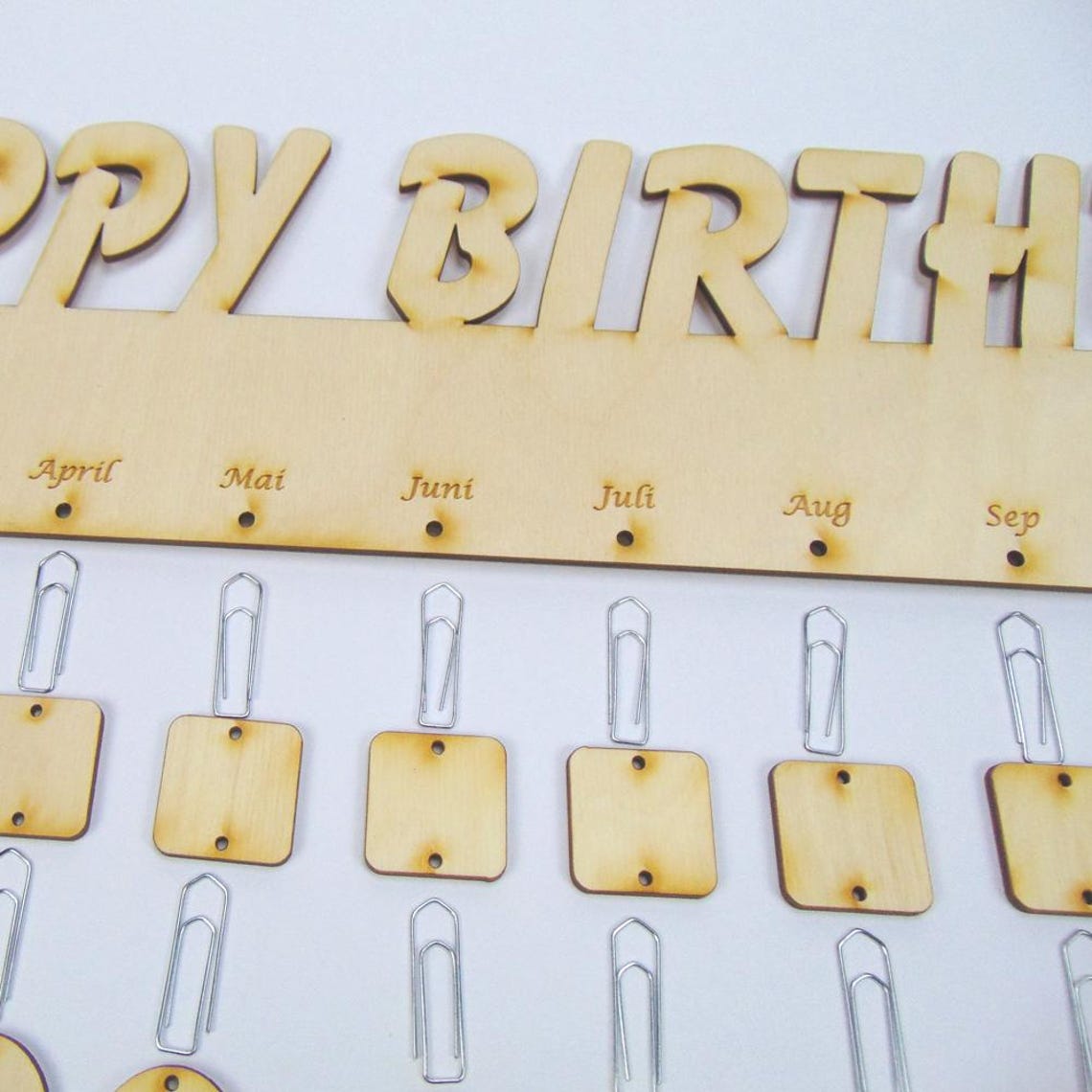 Birthday Calendar, Permanent Calendar for Family and Work, Gift, Wood ...
